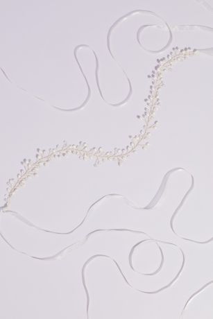 Oval Pearl and Beaded Branches Wire Sash | David's Bridal