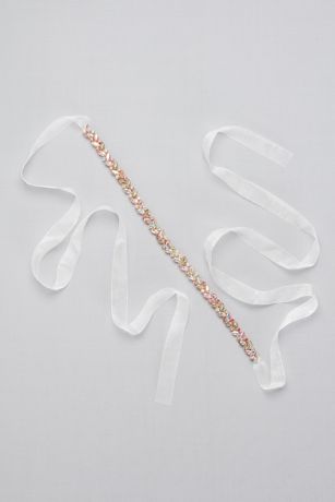 Iridescent Pastel Leaf Sash | David's Bridal
