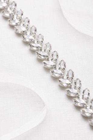 Marquise-Cut Crystal Leaf Sash | David's Bridal