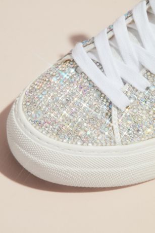 Sparkly Crystal Platform Sneakers | David's Bridal