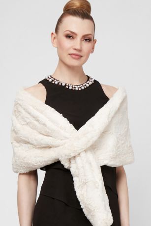 Faux Fur Pull-Through Wrap | David's Bridal