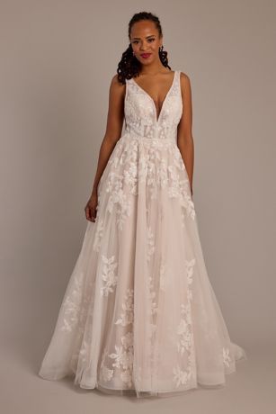 Plunging Tank Tulle Ball Gown Wedding Dress | David's Bridal