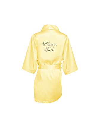 Embroidered Flower Girl Satin Robe | David's Bridal