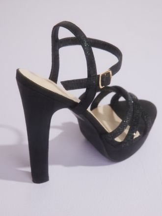 Sparkly Strappy Platform Heel Sandals | David's Bridal