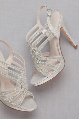 Strappy Crystal Platform Sandals | David's Bridal