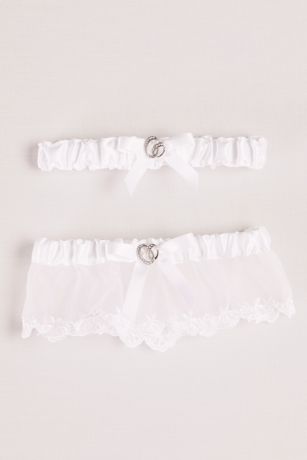 Adjustable Satin Garter Set with Bow