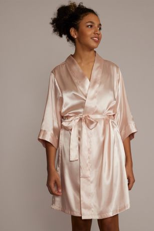 Rhinestone Mis Quince Satin Quinceanera Robe | David's Bridal