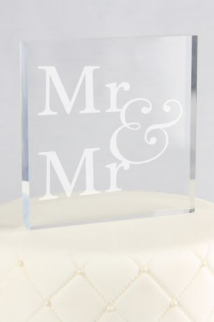 Mr and Mr Square Acrylic Cake Topper | David's Bridal