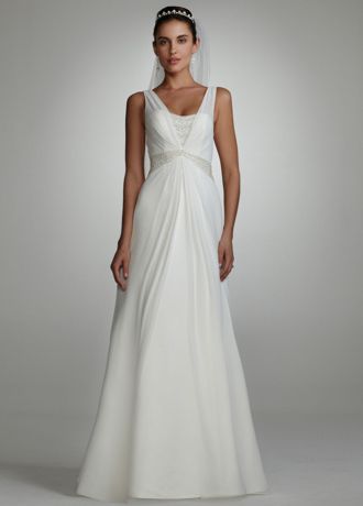 Chiffon A-Line Gown with Split Front Skirt | David's Bridal