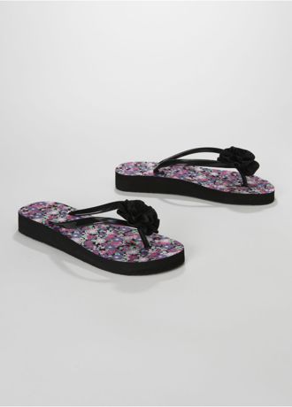 Floral Print Flip Flop with 3D Flower | David's Bridal