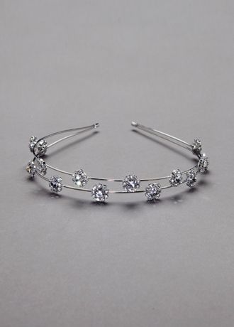 Crystal Accented Double Row Headband | David's Bridal