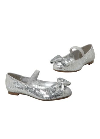 Flower Girl Sequin Ballet Flat with Bow | David's Bridal
