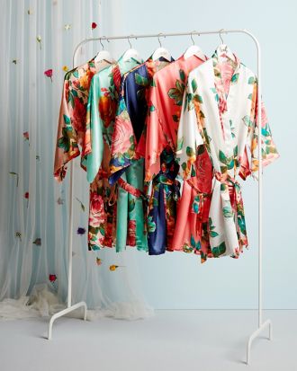 Watercolor Floral Robes | David's Bridal